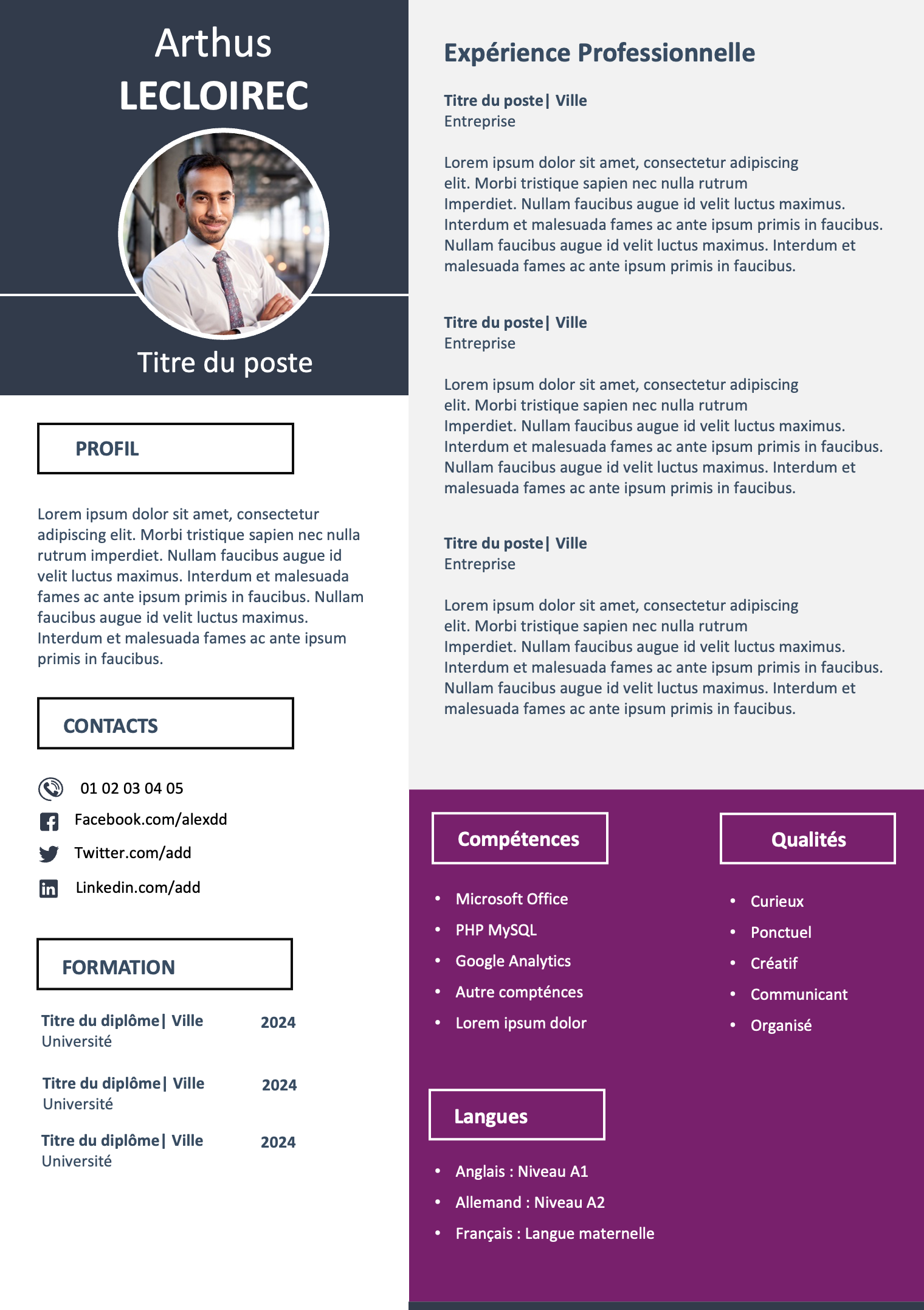 Exemple Cv Conducteur De Travaux Modèle De CV étudiant Créez Un