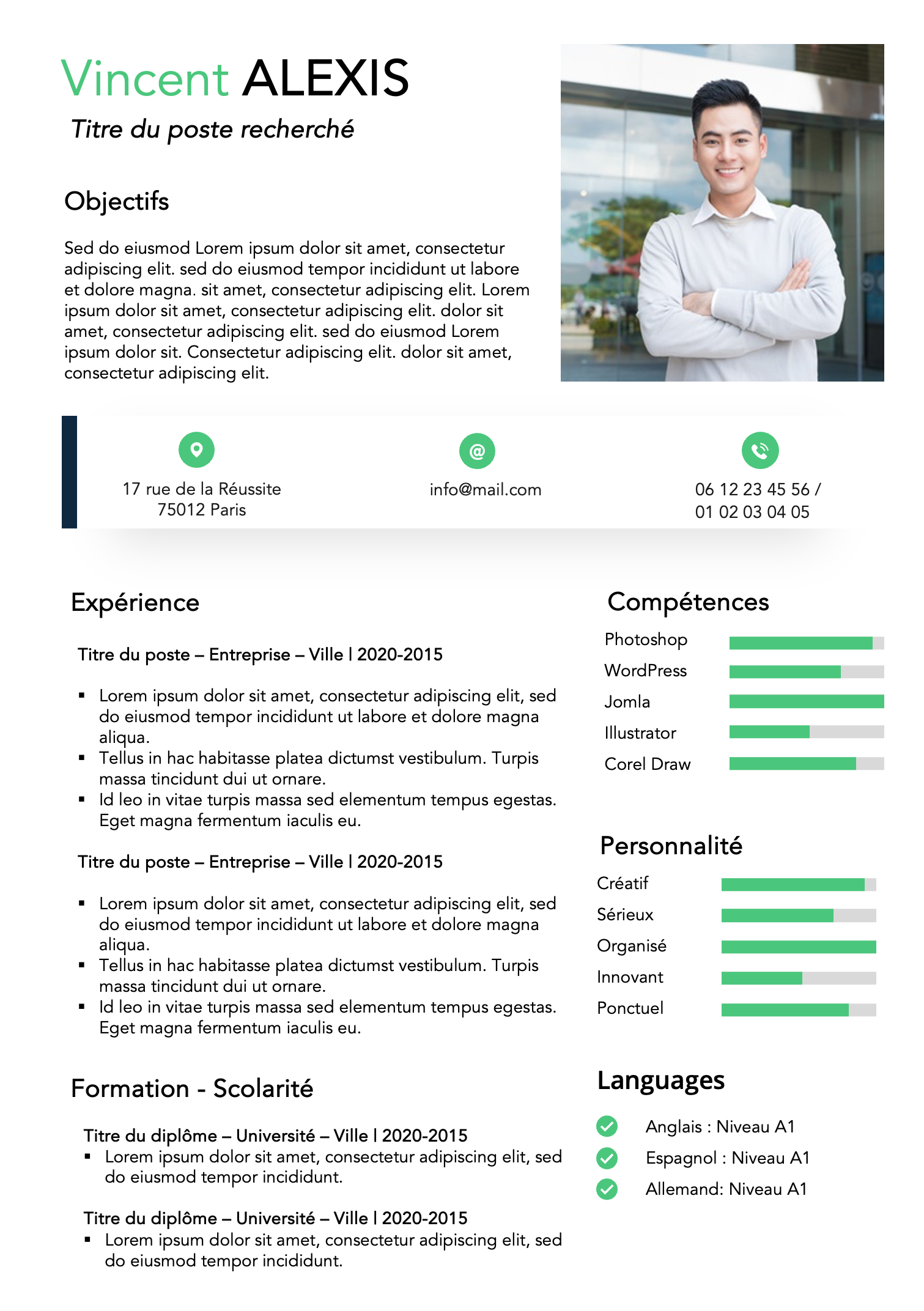 Modèle de CV Rubrique | Gratuit à Télécharger