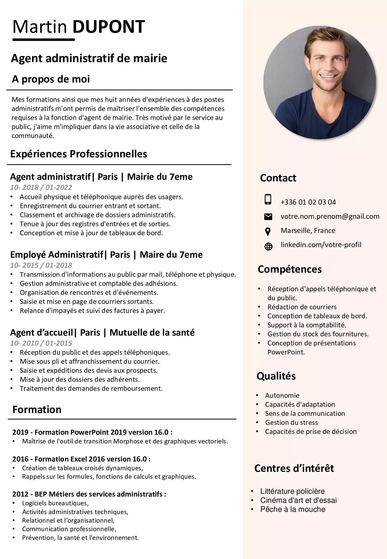 Exemple de CV : Agent Administratif de Mairie [GRATUIT]