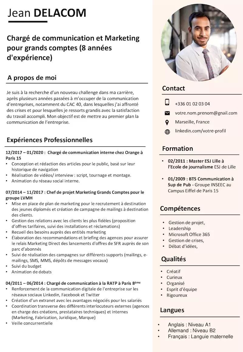 Exemple de CV : Chargé de Communication [GRATUIT]