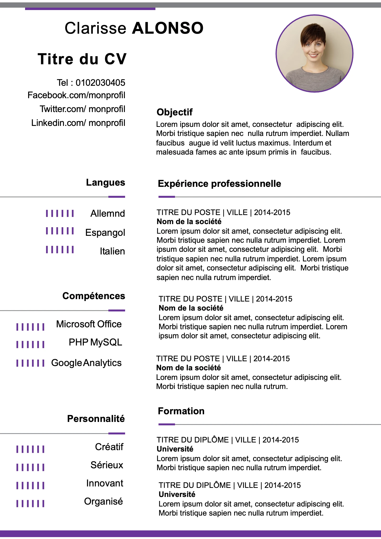 Modèle de CV Express | Gratuit à Télécharger
