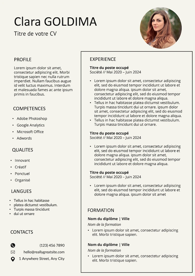 Exemple Cv Gratuit CV Gratuit: 100 Modèles à Télécharger En Ligne