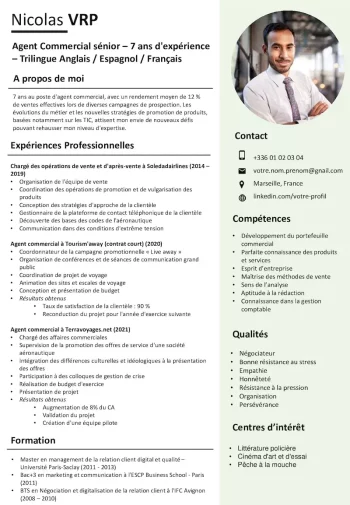 Exemple de CV : Agent Commercial [GRATUIT]