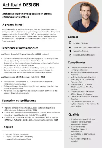 Exemple de CV : Architecte [GRATUIT]