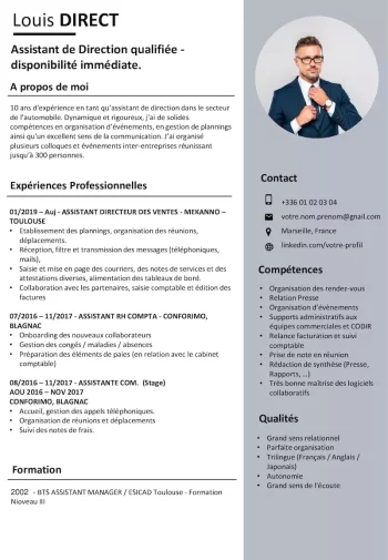 Exemple de CV : Assistant(e) de Direction [GRATUIT]