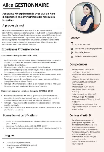Exemple de CV : Assistant(e) RH [GRATUIT]