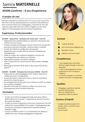 Exemple de CV : ATSEM [GRATUIT]