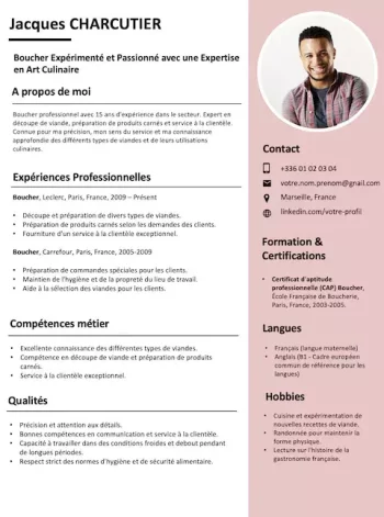 Exemple de CV : Boucher [GRATUIT]