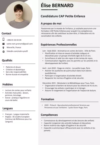 Exemple de CV : CAP Petite Enfance [GRATUIT]