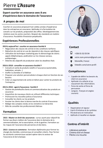 Exemple de CV : Courtier en Assurance [GRATUIT]