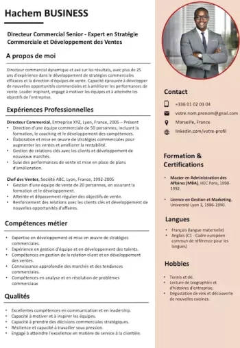 Exemple de CV : Directeur Commercial [GRATUIT]