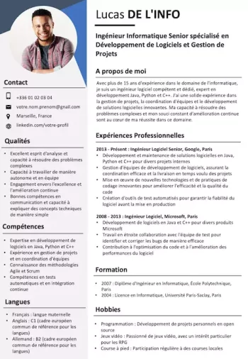 Exemple de CV : Informaticien [GRATUIT]