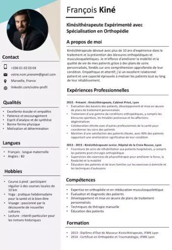 Exemple de CV : Kinésithérapeute [GRATUIT]