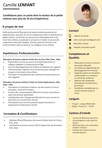 Exemple de CV : Petite enfance [GRATUIT]