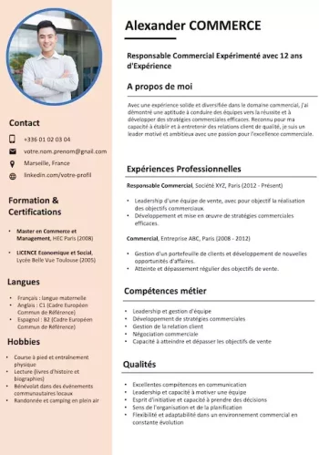 Exemple de CV : Responsable Commercial [GRATUIT]