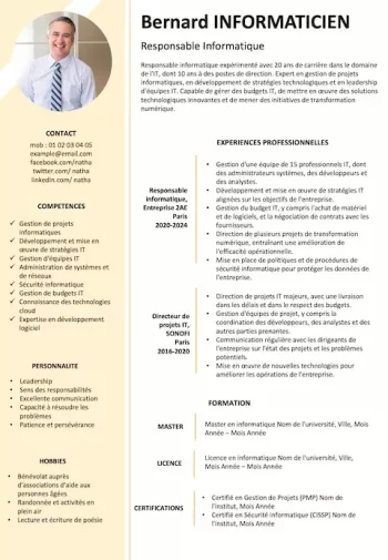 Exemple de CV : Responsable Informatique [GRATUIT]