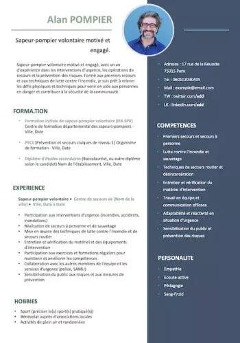 Exemple de CV : Sapeur Pompier Volontaire [GRATUIT]