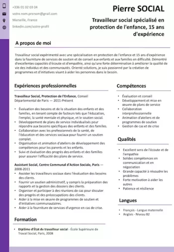 Exemple de CV : Travailleur Social [GRATUIT]